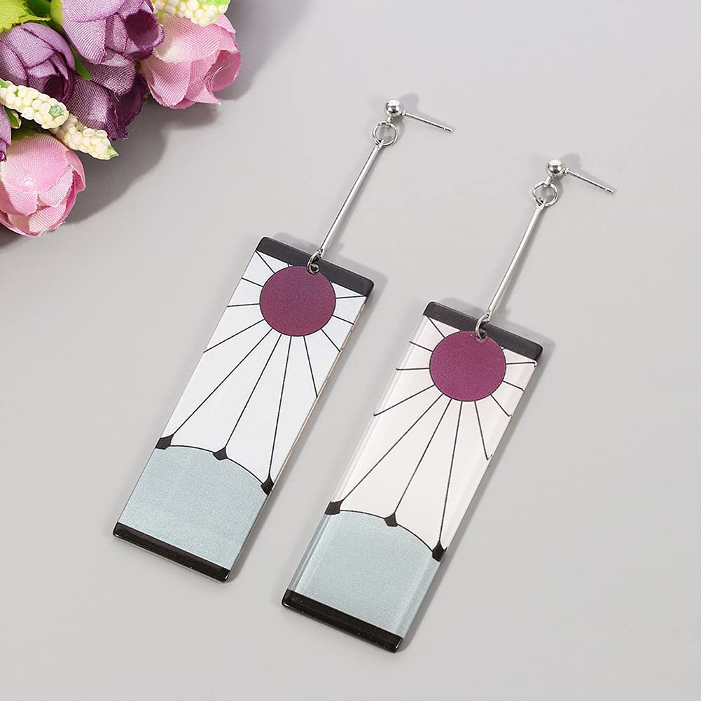 Tanjiro Earrings Hanafuda Tanjiro Cosplay Earrings Anime Jewelry Accessories