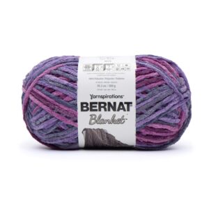 bernat big ball blanket yarn in purple sunset