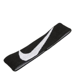 nike unisex – adult's logo knit headband, black/white, standard size