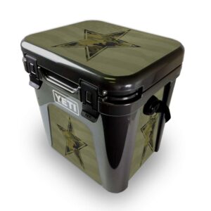 mightyskins skin compatible with yeti roadie 24 hard cooler - army star | protective viny wrap | easy to apply and change style | made in the usa