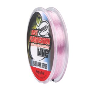 angryfish 100% fluorocarbon fishing line-invisible underwater-faster sinking- ultralow stretch-fishing leader line 2-30lb(pink,3lb/0.148mm-55yd)