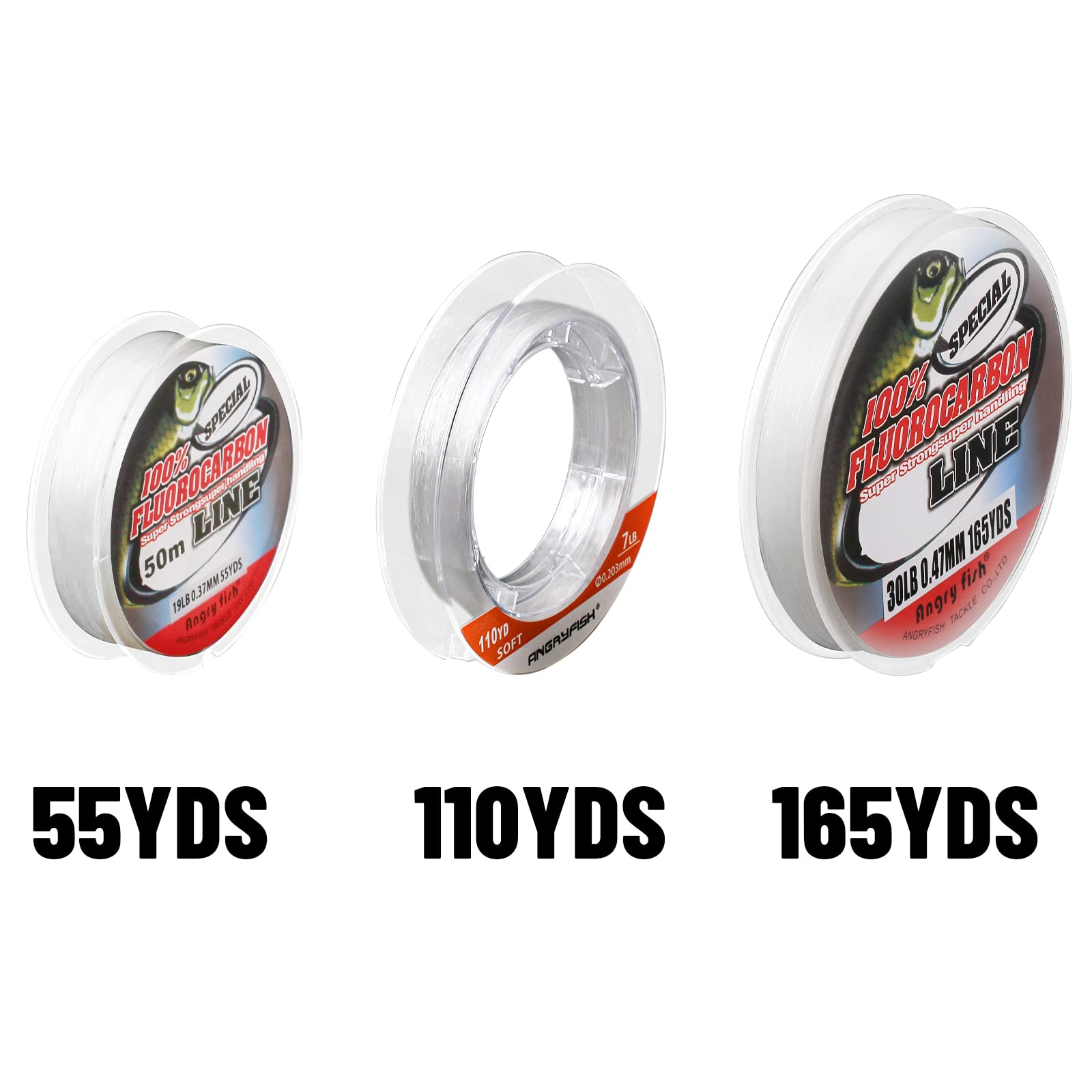 ANGRYFISH 100% Fluorocarbon Fishing Line-Invisible Underwater-Faster Sinking- Ultralow Stretch-Fishing Leader Line 2-30LB(Pink,3LB/0.148MM-55YD)