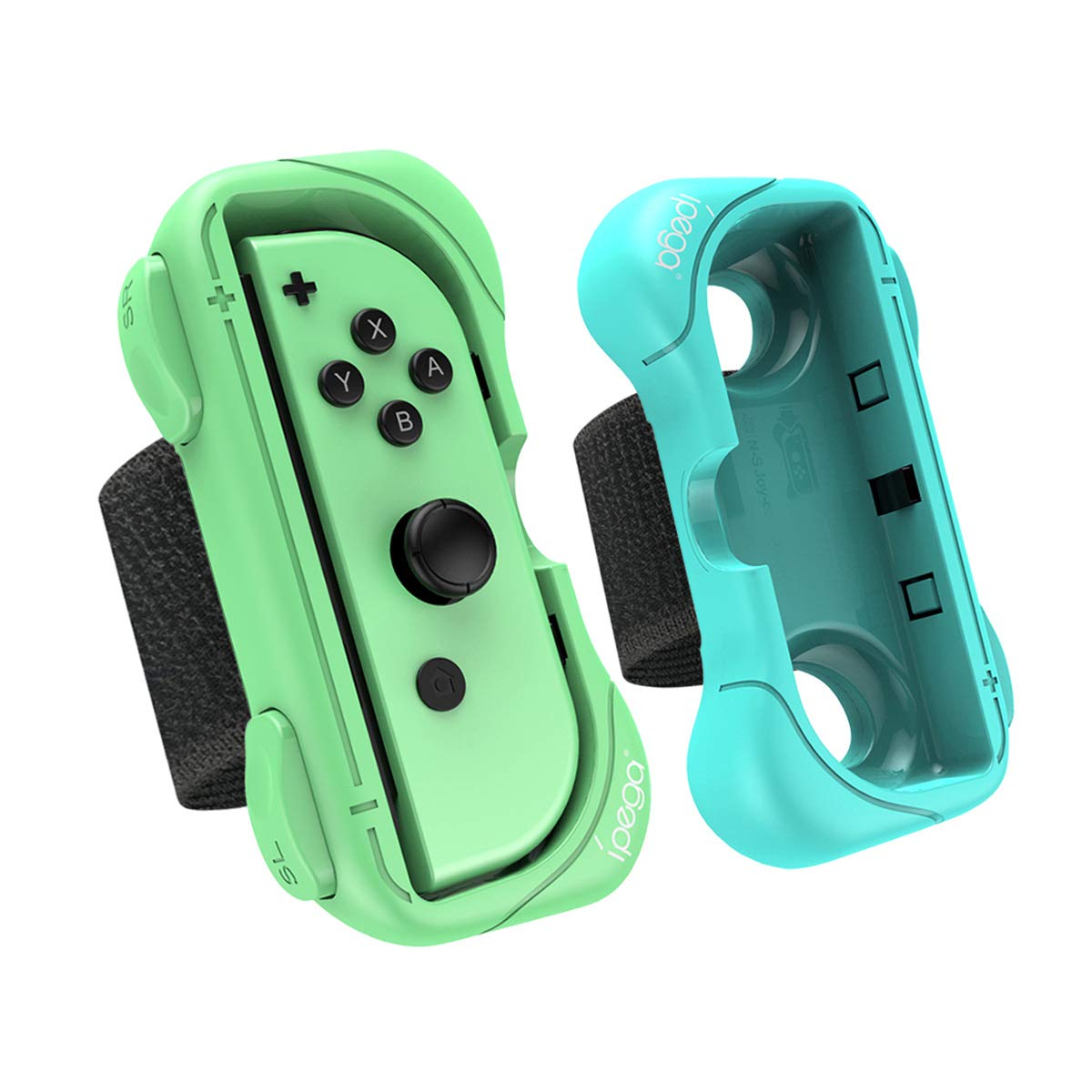 HEATFUN Wrist Bands for Dance 2023 2022 Switch, Adjustable Hand Strap for Joy-Cons Controller, One Size for Adult and One Size for Child - 2 Pack (Animal Crossing Blue and Green)