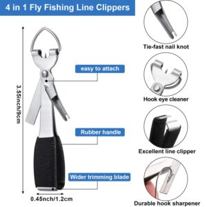 Skylety 8 Pieces Fly Fishing Tools Accessories Include 4 in 1 Fly Line Clipper Black Knot Tyer Fishing Line Nipper Fishing Hook Remover Forcep Retractors Keychains and Fishing Lanyard for Anglers