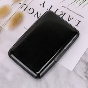 ELFISH Mini RFID Aluminum Wallet Credit Cards Holder Business Card Case Metal ID Case for Men Women (Black)