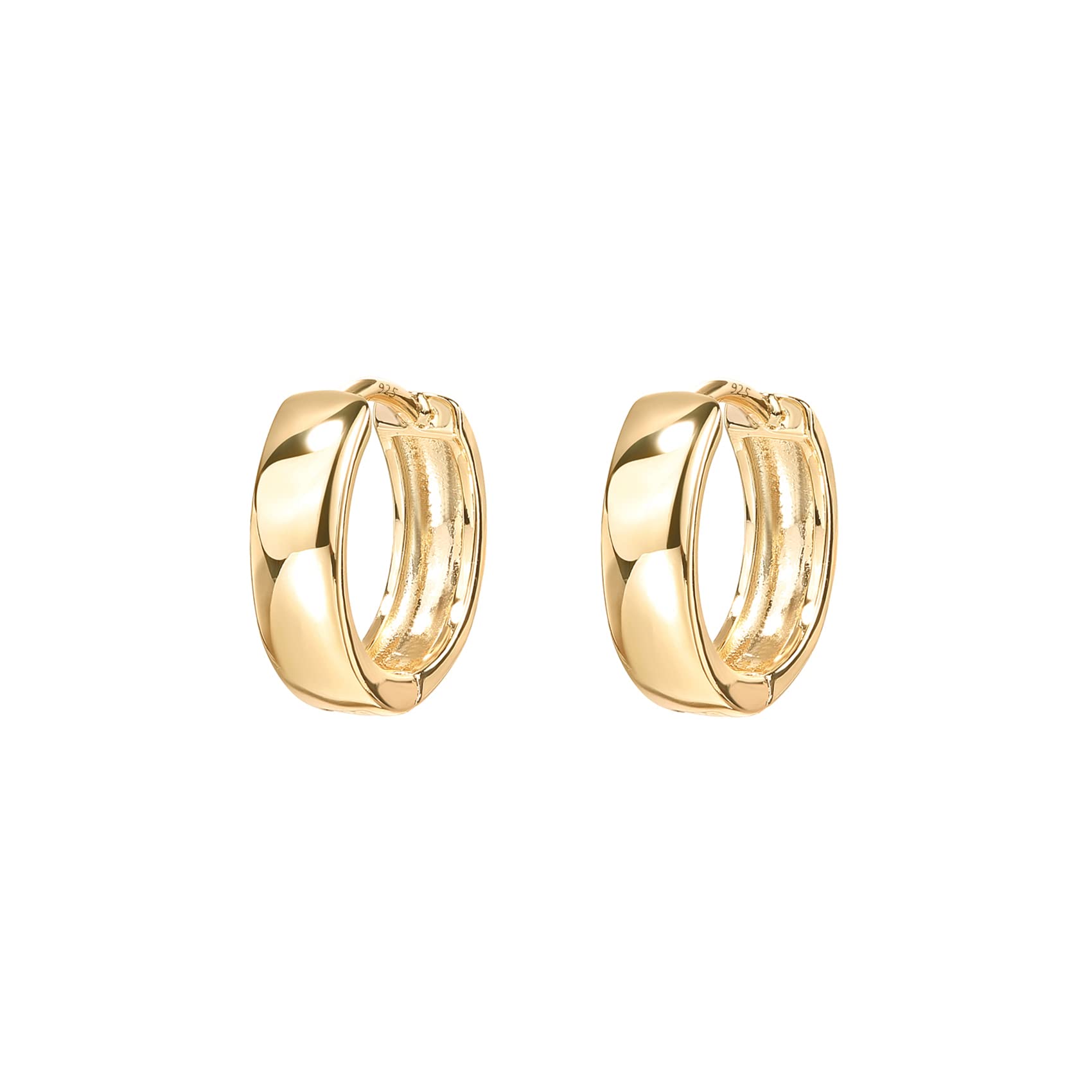 PAVOI 14K Yellow Gold Plated Sterling Silver Post Huggie Earrings | Small Hoop Earrings |Gold Earrings for Women