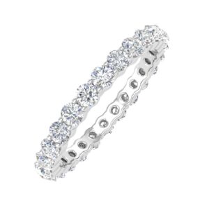 1.05 carat prong set diamond eternity ring band in 14k white gold (ring size 7.5) (si1-si2 clarity)