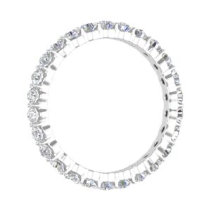 1.05 Carat Prong Set Diamond Eternity Ring Band in 14K White Gold (Ring Size 7.5) (SI1-SI2 Clarity)