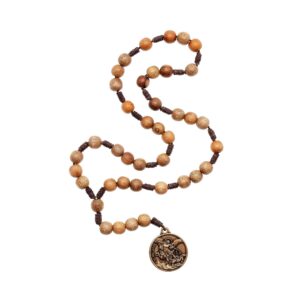 intercession st michael sacred handmade solid wood chaplet (medium)