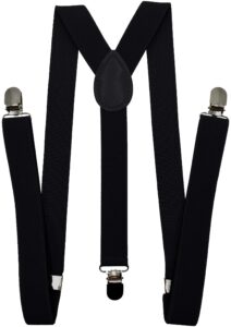 consumable depot solid color suspenders y-back | adjustable and elastic | (black)