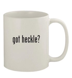 knick knack gifts got heckle? - 11oz ceramic white coffee mug, white