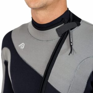 Aqua Polo Manta Ray Wetsuit for Men | Scuba Diving | 3 mm SC Neoprene | 4-Way Super Stretch | Neck Cuff Ankle Gaskets (Black/Grey, S Tall)