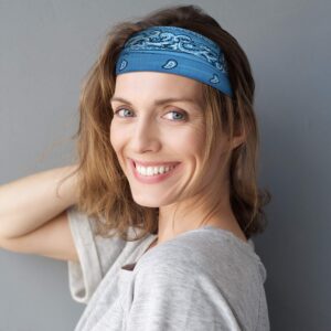 WILLBOND 10 Pieces Women Yoga Headbands Paisley Headbands Wide Bandana Headband Stretchy Headwrap with Rhinestone for Workout Running Cycling Climbing