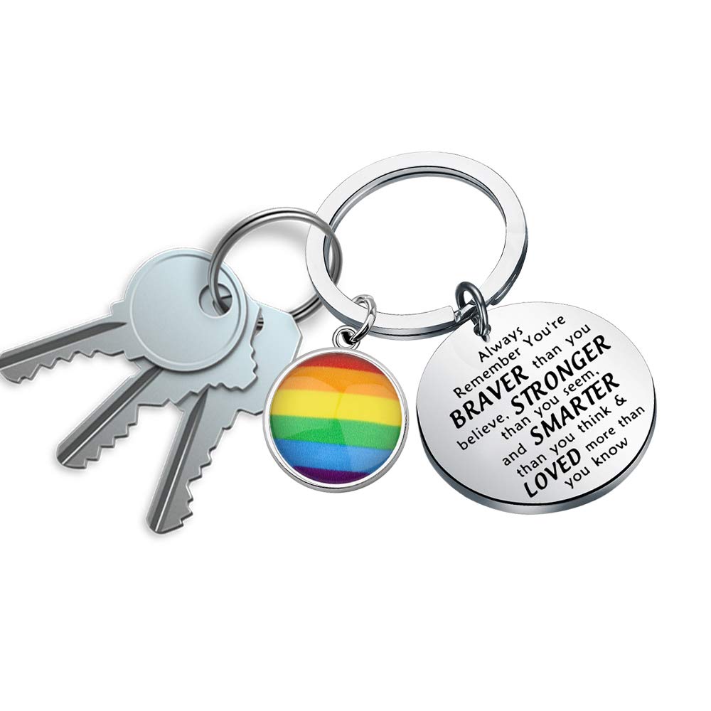 AKTAP LGBT Rainbow Gay & Lesbian Pride Keychain Pansexual Gifts Transgender Pride