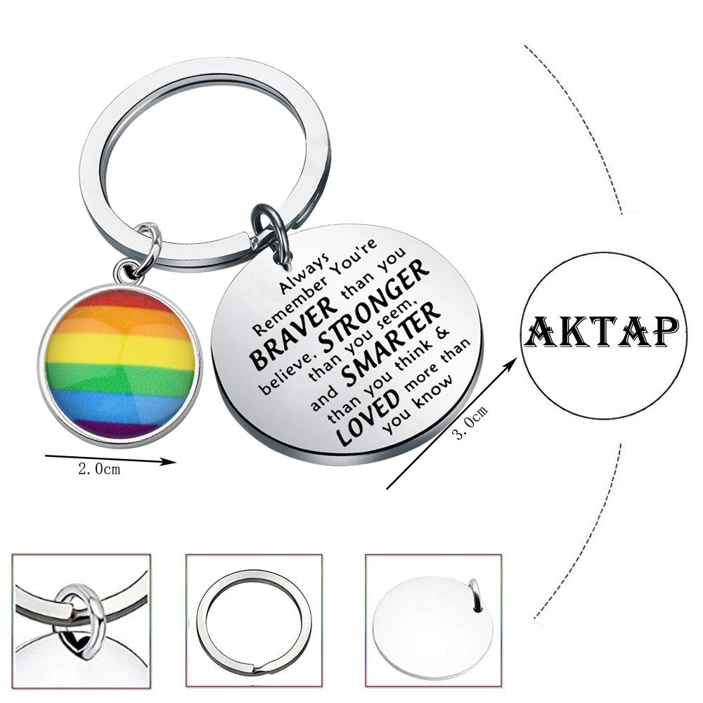 AKTAP LGBT Rainbow Gay & Lesbian Pride Keychain Pansexual Gifts Transgender Pride