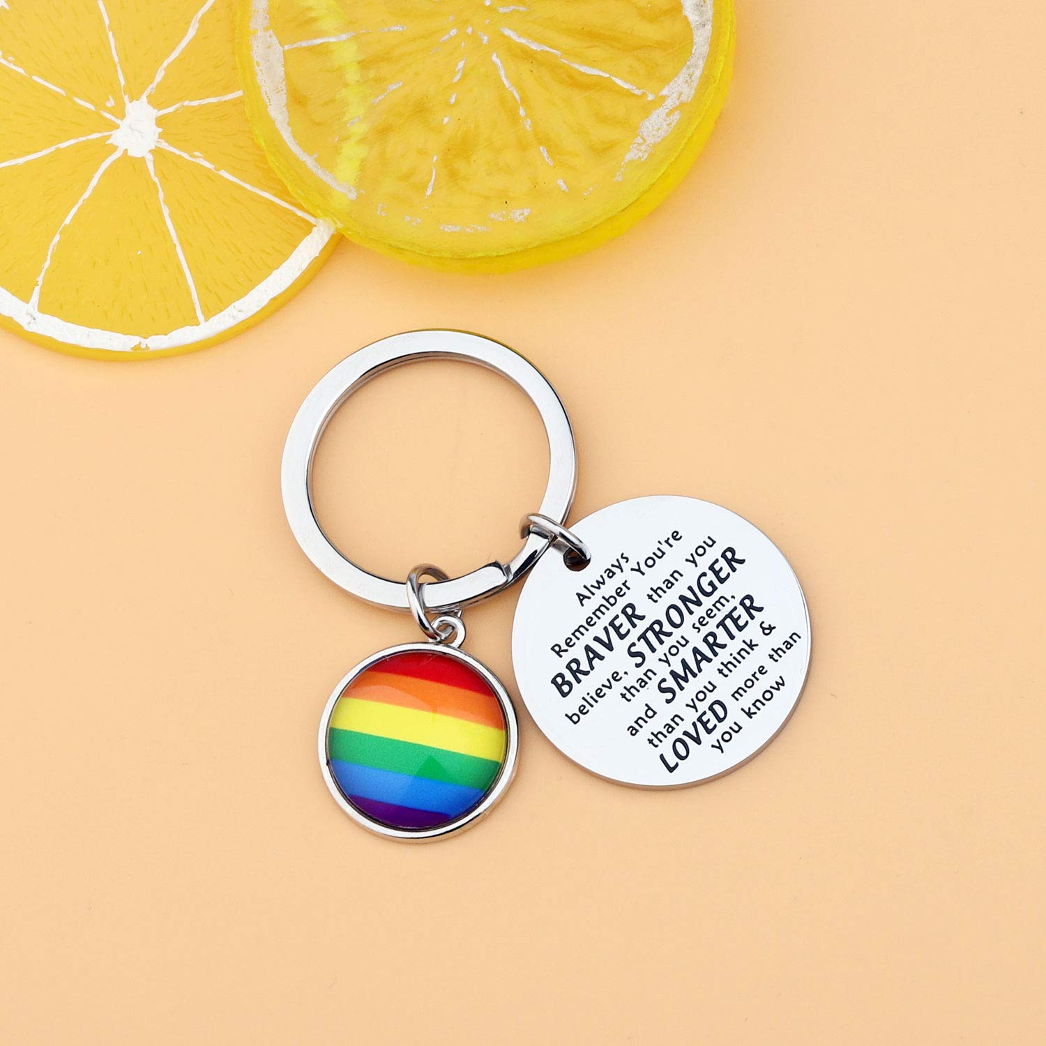 AKTAP LGBT Rainbow Gay & Lesbian Pride Keychain Pansexual Gifts Transgender Pride