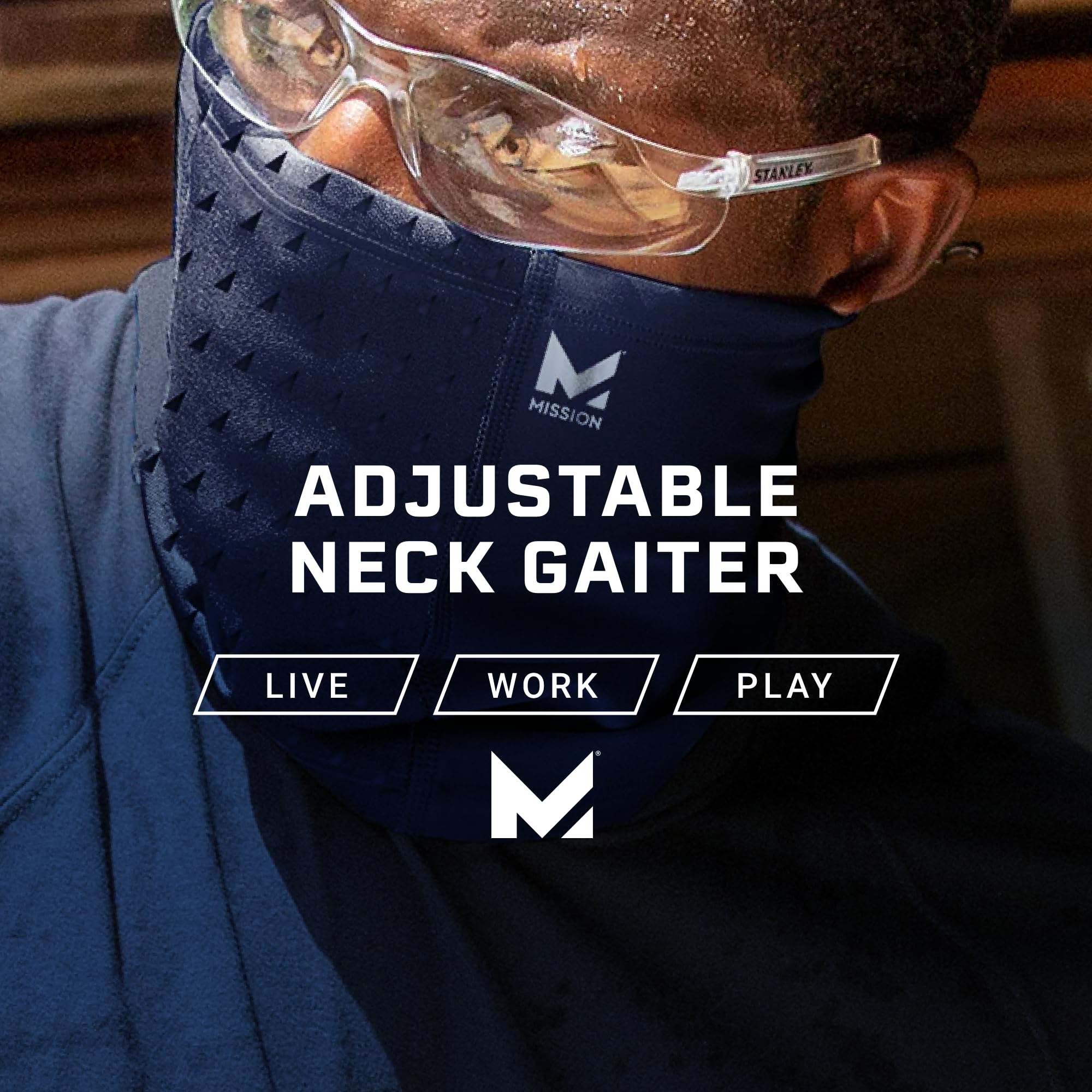 MISSION All-Season Adjustable Neck Gaiter, Anthracite - Lightweight - Ultra-Drying Fabric - Absorbs Sweat in Seconds - UPF 50 Sun Protection - Machine Washable