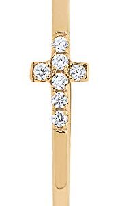 Milla Cross Rings for Women - 925 Sterling Silver Rings & 14K Gold Plated Rings - Christian Gifts for Women, Catholic Gifts, Religious Gifts for Women (14K Gold Plated, Size 7)