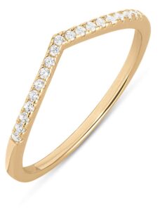 milla chevron rings for women - 14k gold plated rings and 925 sterling silver - wishbone 'v' ring with cubic zirconia (14k gold plated over 925 sterling silver, size 9)