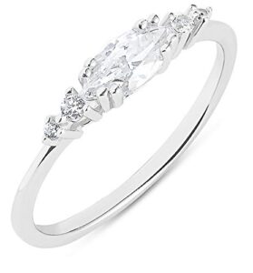 milla 925 sterling silver stackable cz cluster ring for women | aaaaa cubic zirconia, hypoallergenic, tarnish resistant, comfort fit (sterling silver, size 7)