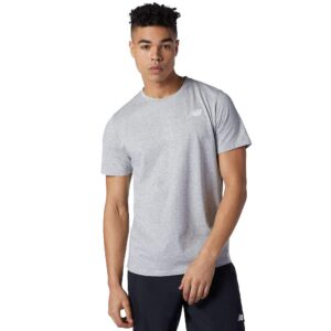 new balance men's heather tech short sleeve, athletic grey , small