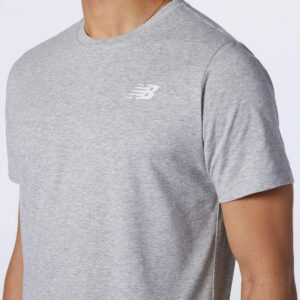 New Balance Men's Heather Tech Short Sleeve, Athletic Grey , Small