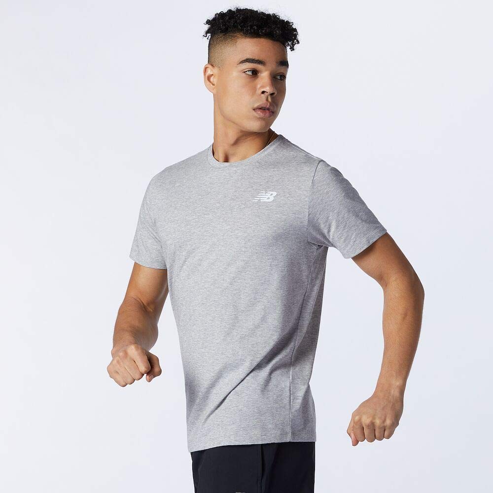 New Balance Men's Heather Tech Short Sleeve, Athletic Grey , Small