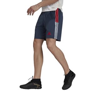 adidas mens tiro short crew navy/vivid red x-large