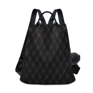 alaza geometric vintage black backpack purse for women anti theft fashion back pack shoulder bag