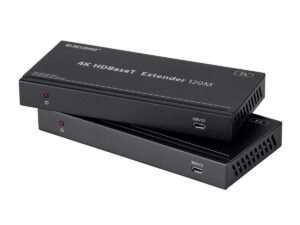 monoprice 4k pro hdbaset extender kit - 120 meters (394 feet) hdr, 18gbps, 4k@60hz, ycbcr 4:4:4, hdcp 2.2, poc, rs-232, hdmi loop out and bidirectional ir - blackbird series