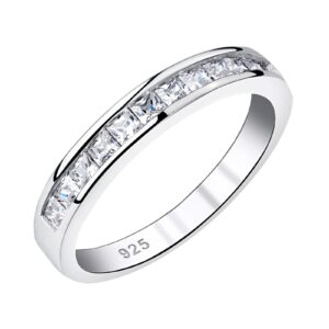 newshe jewellery wedding bands eternity rings for women aaaaa cubic zirconia princess 925 sterling silver size 5.5