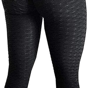 AEEZO Booty Leggings for Women Textured Scrunch Butt Lift Yoga Pants Slimming Workout High Waisted Anti Cellulite Tights