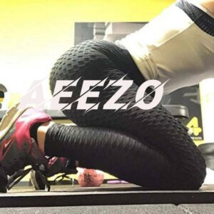 AEEZO Booty Leggings for Women Textured Scrunch Butt Lift Yoga Pants Slimming Workout High Waisted Anti Cellulite Tights