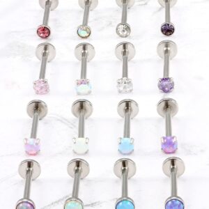 Jenxnjsjo Lip Rings Cartilage Earring 16g 6/8/10mm Medusa Monroe Ashley Labret Surgical Steel Flat Back Tragus Helix Conch Piercing Jewelry Earrings for Women Men