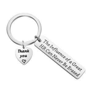 feelmem hr gift the influence of a great hr can never be erased keychain hr director jewelry thank you gift for hr manager coworker gift human resources jewelry (hr)