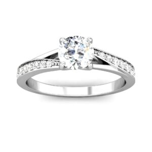 blocaci engagement ring 1 ct center round cut moissanite engagement rings for women 10k white gold free engraving