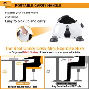 GOREDI Pedal Exerciser Stationary Under Desk Mini Exercise Bike - Peddler Exerciser with LCD Display, Foot Pedal Exerciser for Seniors,Arm/Leg Exercise