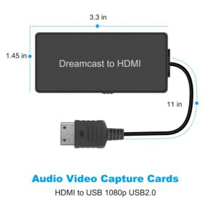 Y.D.F Dreamcast to HDMI Converter Supports 16:9/4:3 Switching, HD Link Cable for Sega Dreamcast, HDMI Cable for Sega Dreamcast (Sega DC)