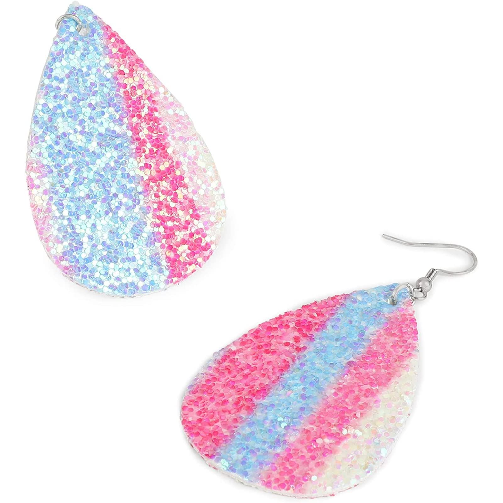 Glamlily Glitter Teardrop Earrings, 12 Assorted Designs (1.5 x 2.2 In, 12 Pairs)