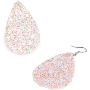 Glamlily Glitter Teardrop Earrings, 12 Assorted Designs (1.5 x 2.2 In, 12 Pairs)