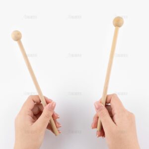 AUEAR, 8 Inch Long Wood Mallets Percussion Sticks for Xylophone Glockenspiel Percussion Energy Chime Wood Block and Bells (2 Pack)