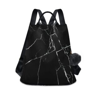 alaza black marble design backpack purse for women anti theft fashion back pack shoulder bag