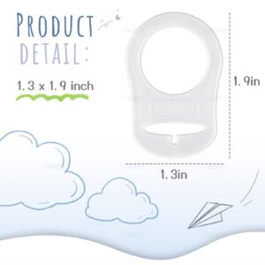 AUEAR, 10 Pack Silicone Adapter Rings Holder for Nipple Pacifier Clip Food Grade Transparent Color