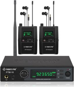 phenyx pro ptm-10 in ear monitor system in 900mhz band bundle with compatible ptm-10 bodypack receiver