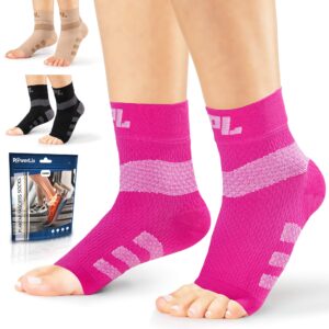 powerlix plantar fasciitis socks for neuropathy (pair) for women & men, ankle brace support, toeless compression socks & foot sleeve for arch & heel pain relief - treatment & everyday use