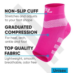 POWERLIX Plantar fasciitis socks for Neuropathy (Pair) for Women & Men, Ankle Brace Support, Toeless Compression Socks & Foot Sleeve for Arch & Heel Pain Relief - Treatment & Everyday Use