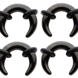 Zaya Body Jewelry 8g 10g 12g 14g Black Steel Pinchers for Ears Septum Horseshoe Gauges