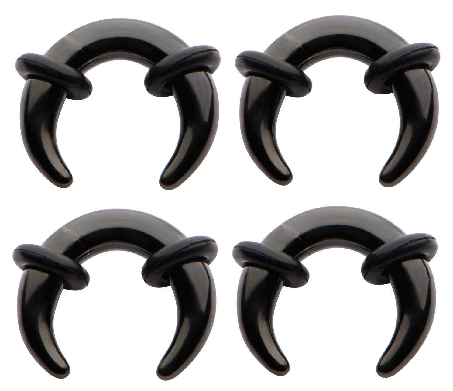 Zaya Body Jewelry 8g 10g 12g 14g Black Steel Pinchers for Ears Septum Horseshoe Gauges