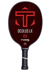 tmpr sports > oculus lx > high performance honeycomb polymer pickleball paddle > usapa approved (red, medium weight)