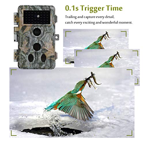 2-Pack Trail Camera 32MP 1296P H.264 MP4 Video No Glow 90ft Night Vision 0.1S Trigger Speed Motion Activated Waterproof IP66 Game Cam for Wildlife Hunting or Home Surveillance